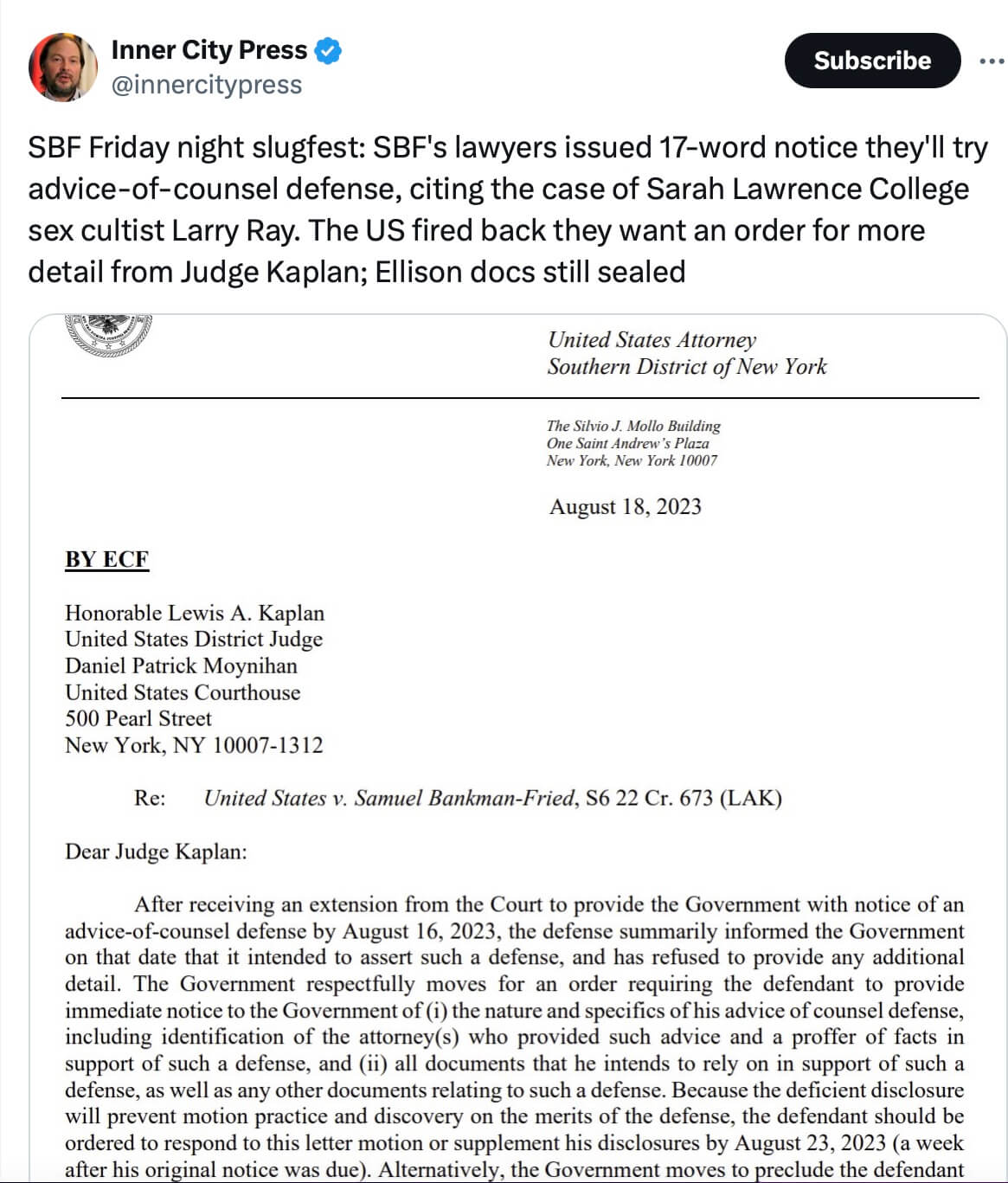 ‘Less flashy’ Mashinsky set for less jail time than SBF: Inner City ...