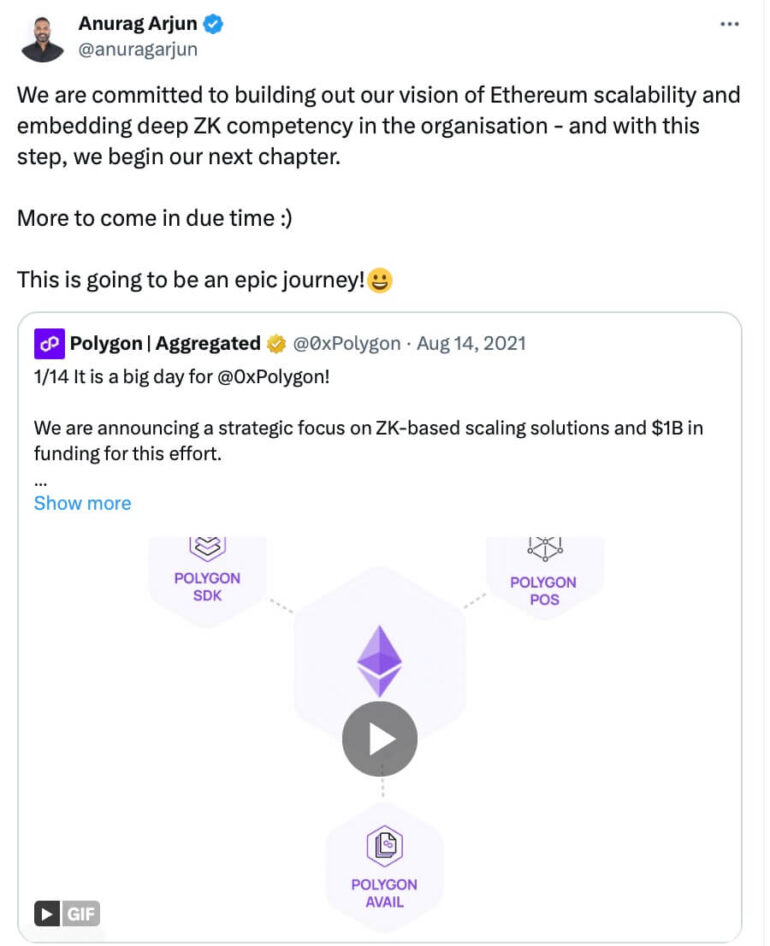Polygon never set out to beat Ethereum: Anurag Arjun, X Hall of Flame